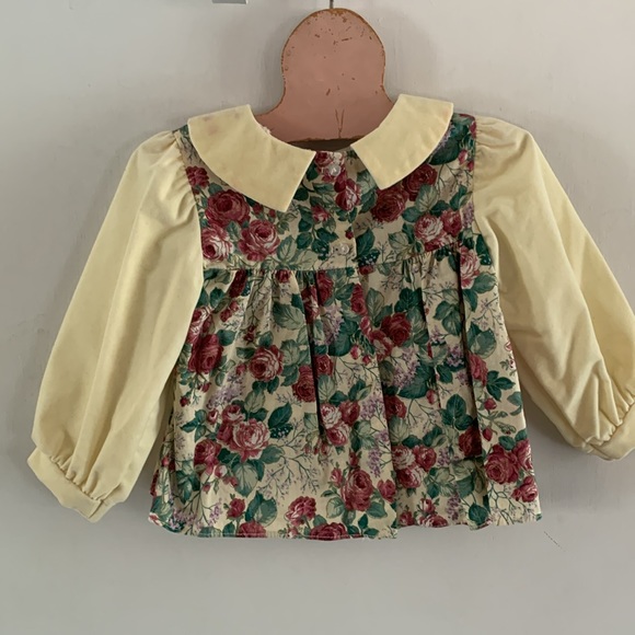 Vintage | Dresses | Vintage Jolene Ivory Velvet And Cabbage Rose Dress ...